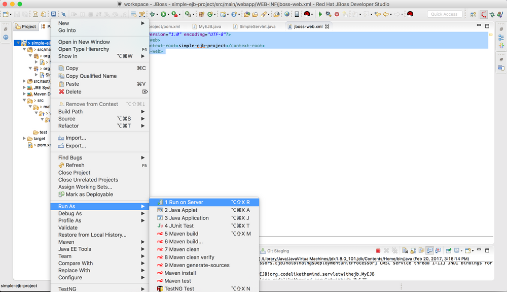 How to Create a Simple EJB Project